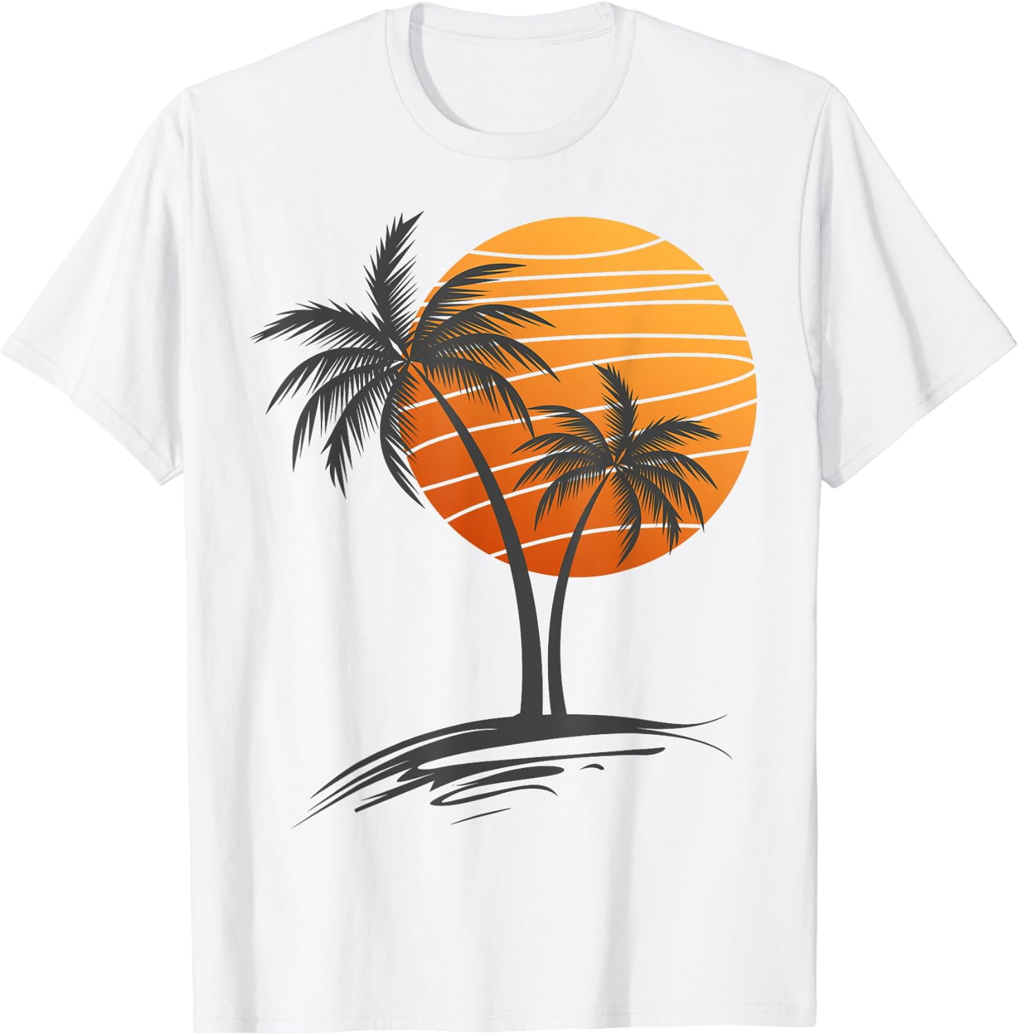 Palm Trees Shirt Sunset Palm Tree Fitness Summer Vacation T-Shirt White ...
