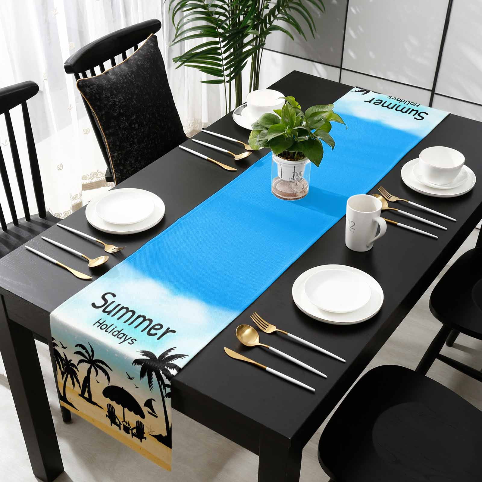 Palm Trees Silhouette Cotton Linen Table Runner 14 x 72 inch Summer ...
