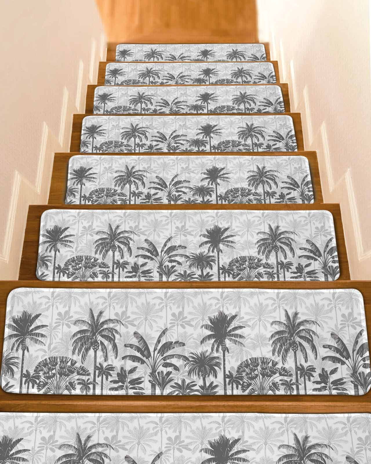 Palm Trees Stair Treads for Wooden Steps Indoor Runner Rug Carpet ...