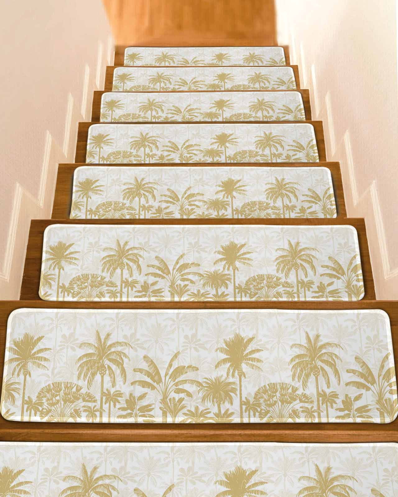Palm Trees Stair Treads for Wooden Steps Indoor Runner Rug Carpet ...