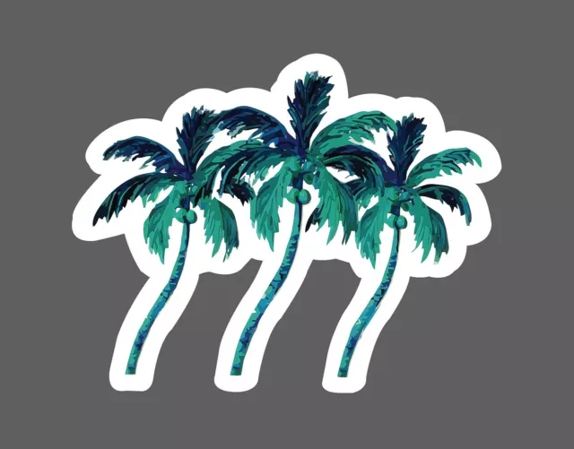 Palm Trees Sticker Blue Tropical Waterproof Sticker Phone Decal Water ...
