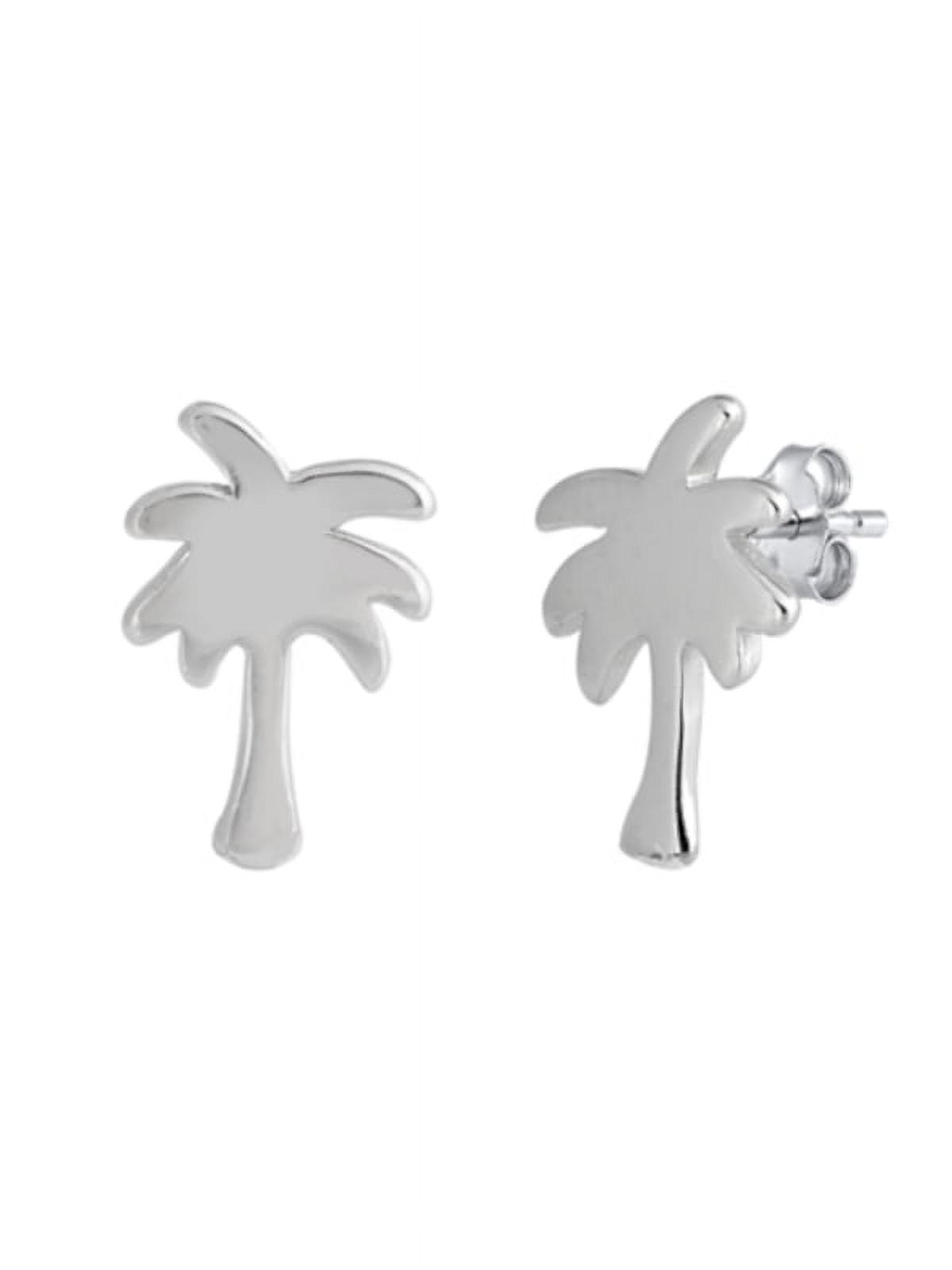 Palm Trees Stud Earrings, Sterling Silver 925, Tropical Beach Jewelry - Walmart.com