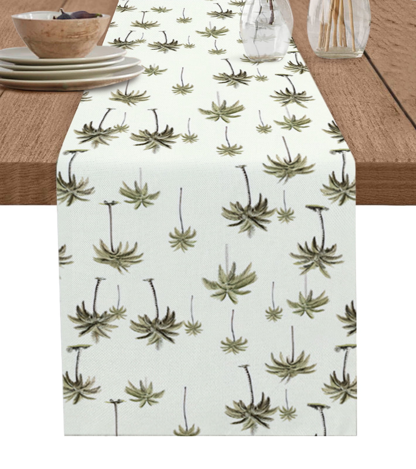 Palm Trees Table Runner Green Botanical Summer Tropical Plants ...