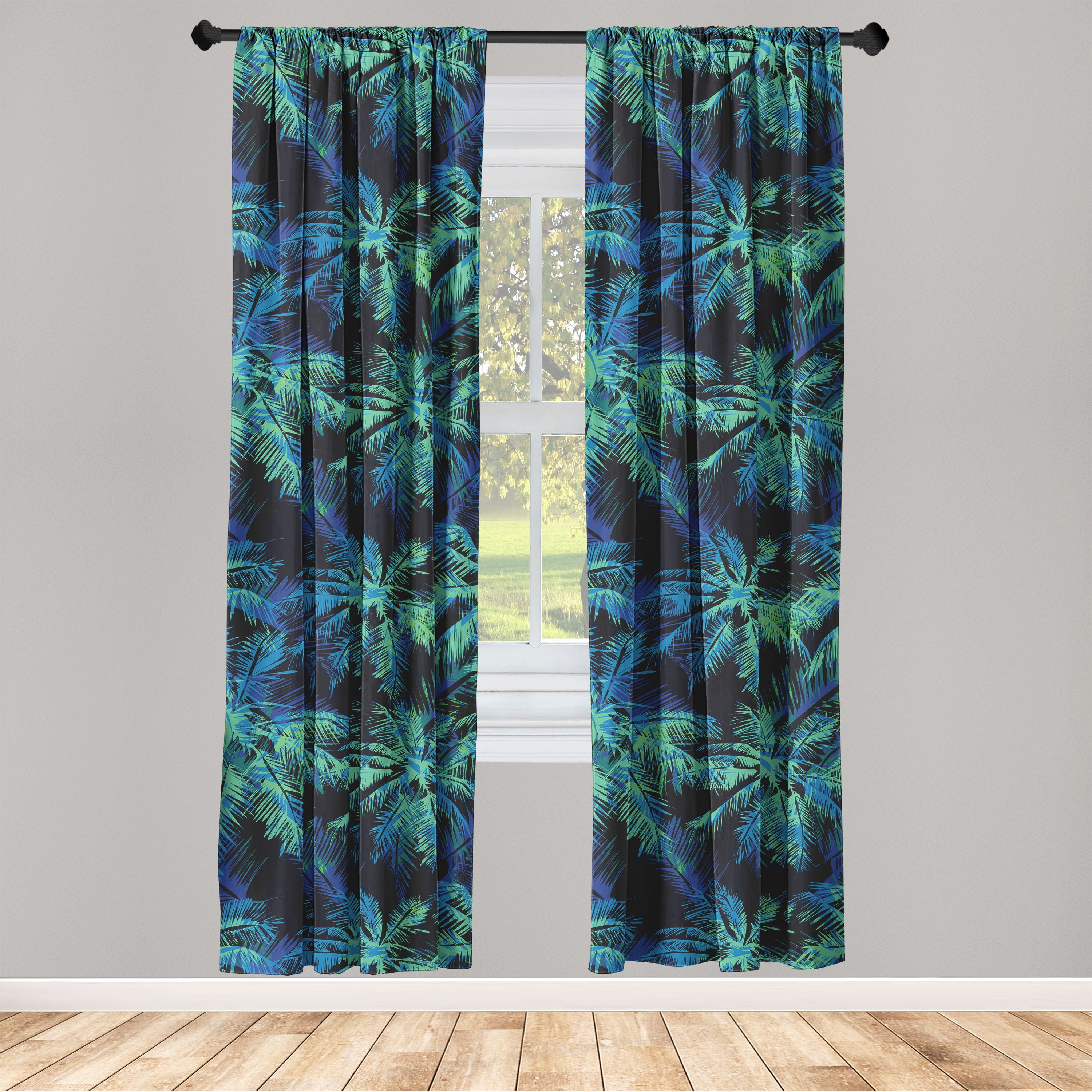 Palm Trees Window Curtains, Psychedelic Inspirations Trippy Hawaii ...