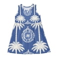 Palm Trees and Elegant Patterns Sleeveless Dress A-Line One-Piece Dress ...