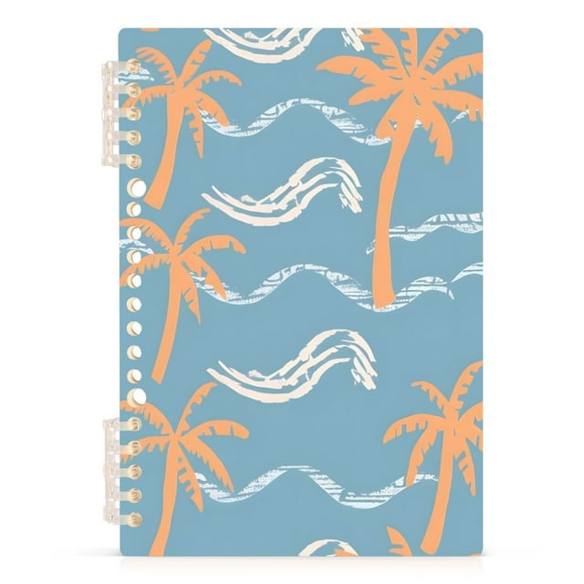 Palm Trees and Wave Spiral Notebooks 60 Sheets 120 Pages A5 Journal ...