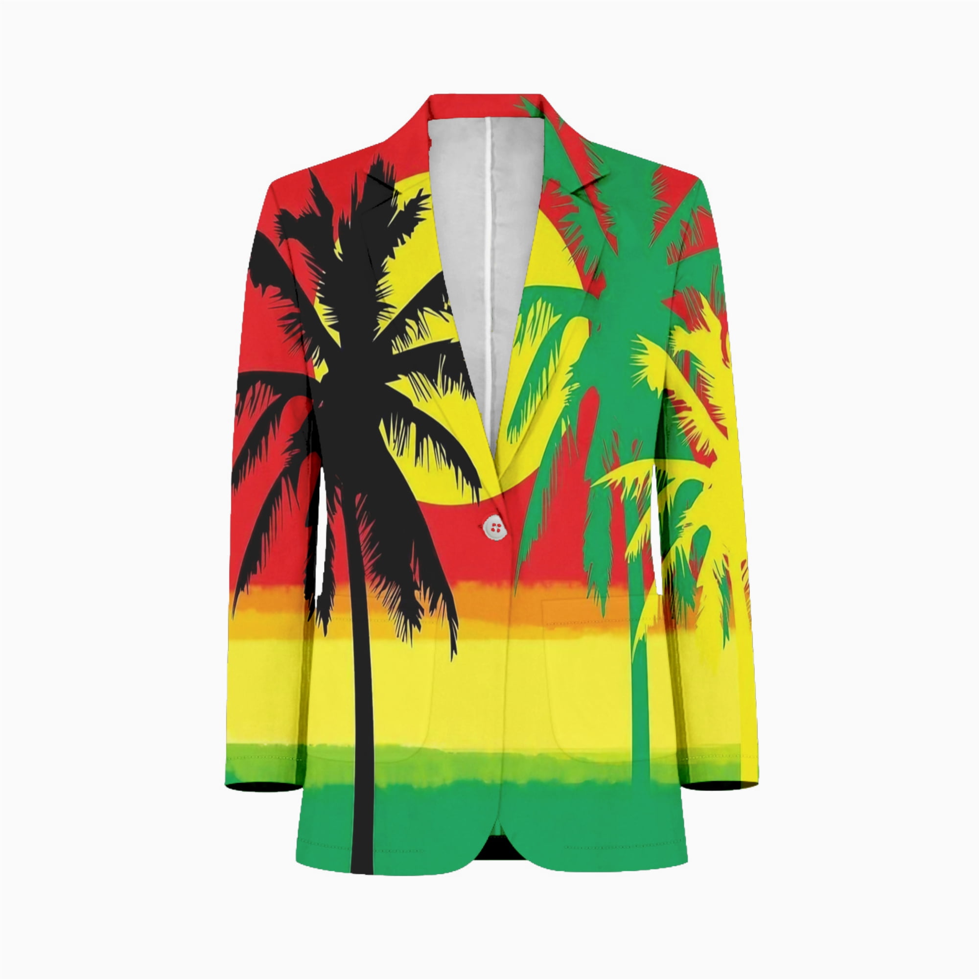 Palm Trees in Jamaica Colors Customized Men's Suits full man Shawl ...