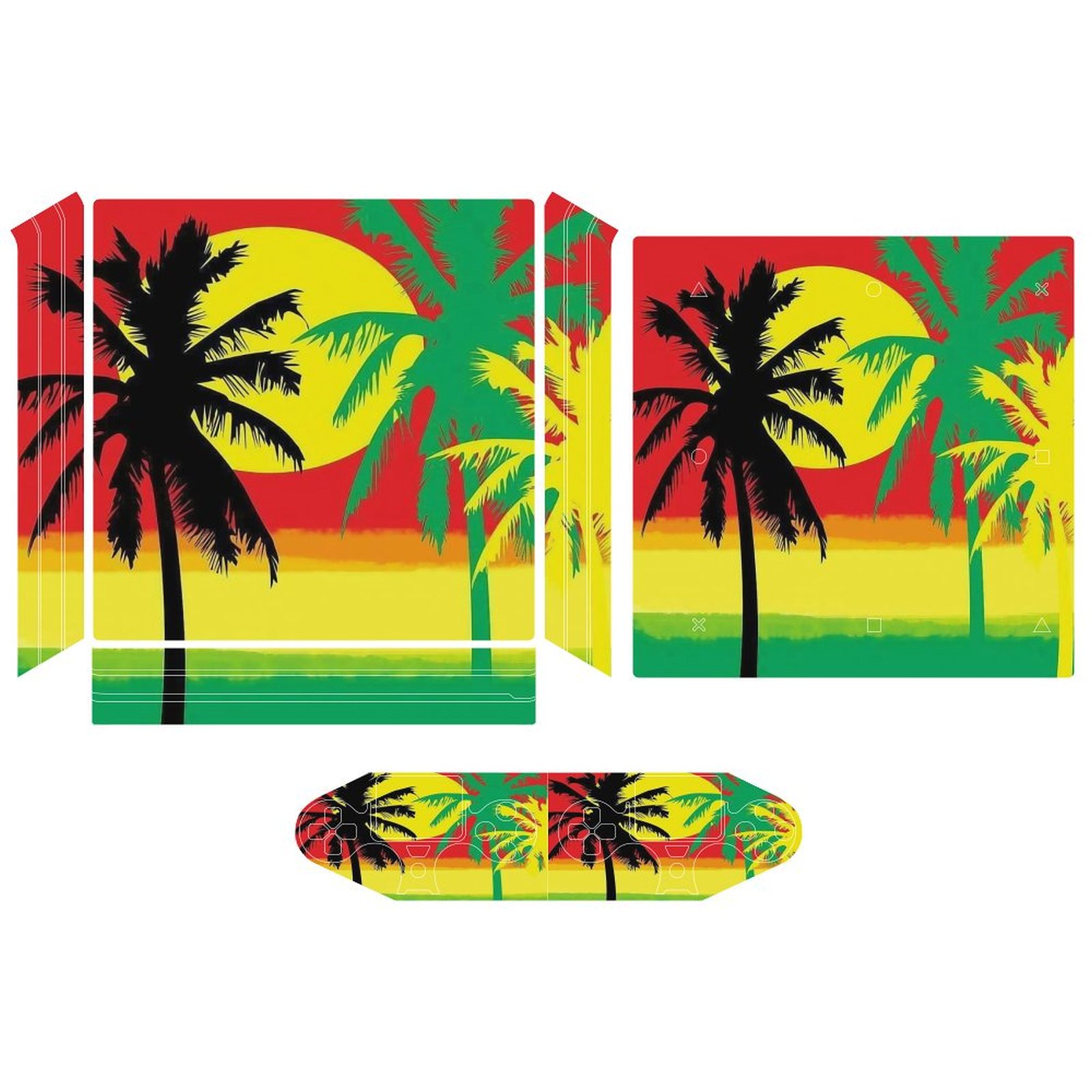 Palm Trees in Jamaica Colors PS4/PS4 Pro/PS4 Slim Skin Sticker For ...