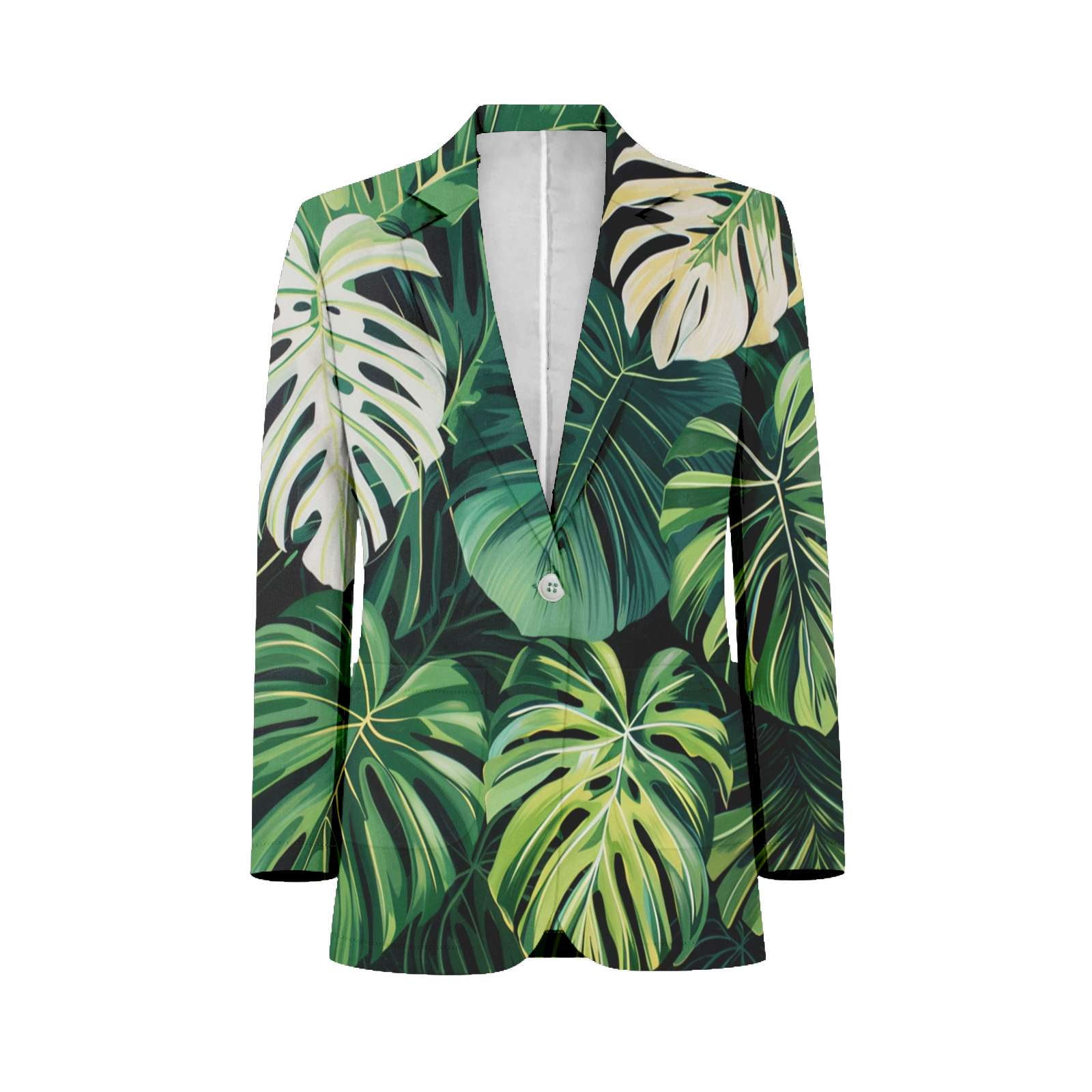 Palm Tropical Leaf Print Mens Suits Shawl Collar Slim Fit Suit Mens ...