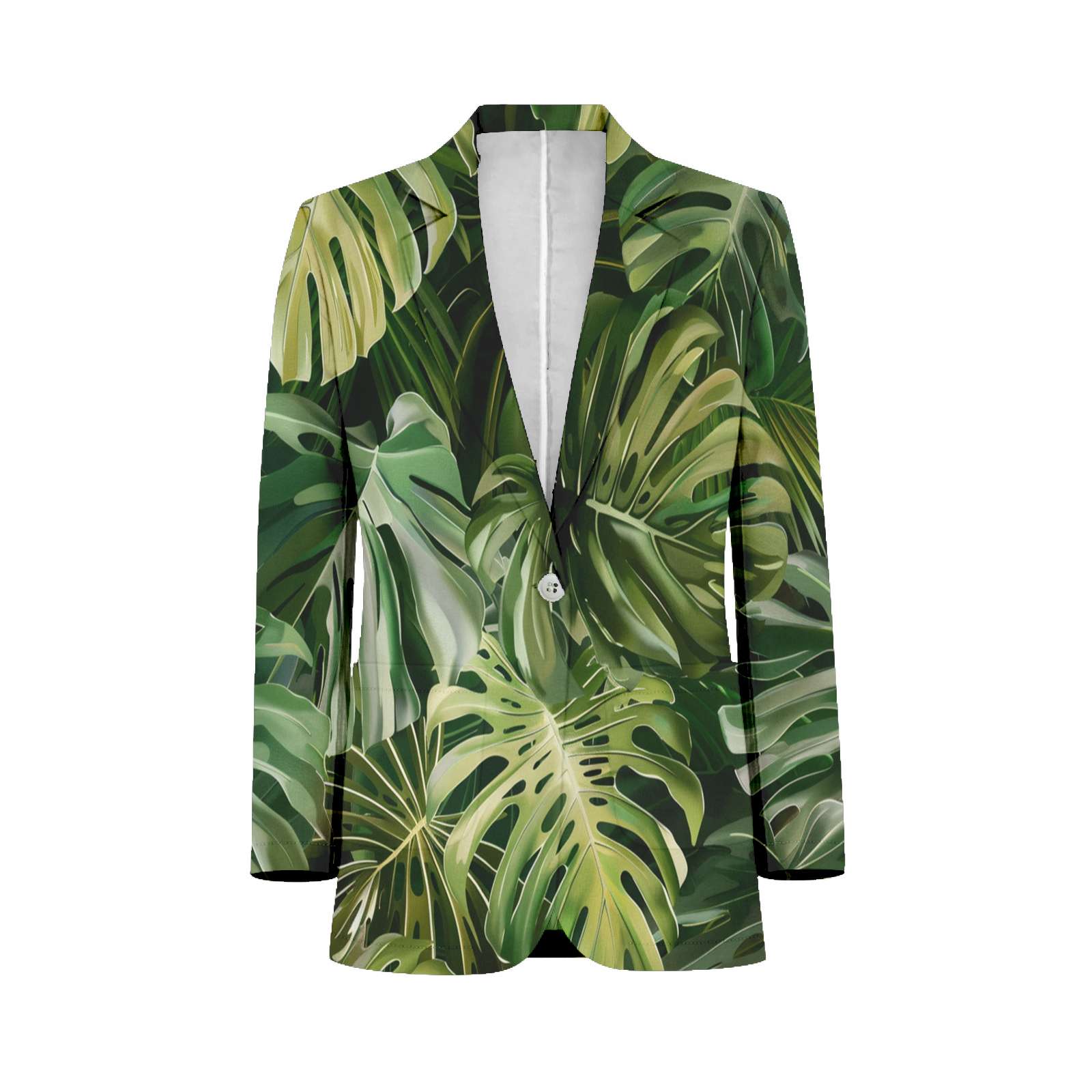 Palm Tropical Leaf Print Mens Suits Shawl Collar Slim Fit Suit Mens ...