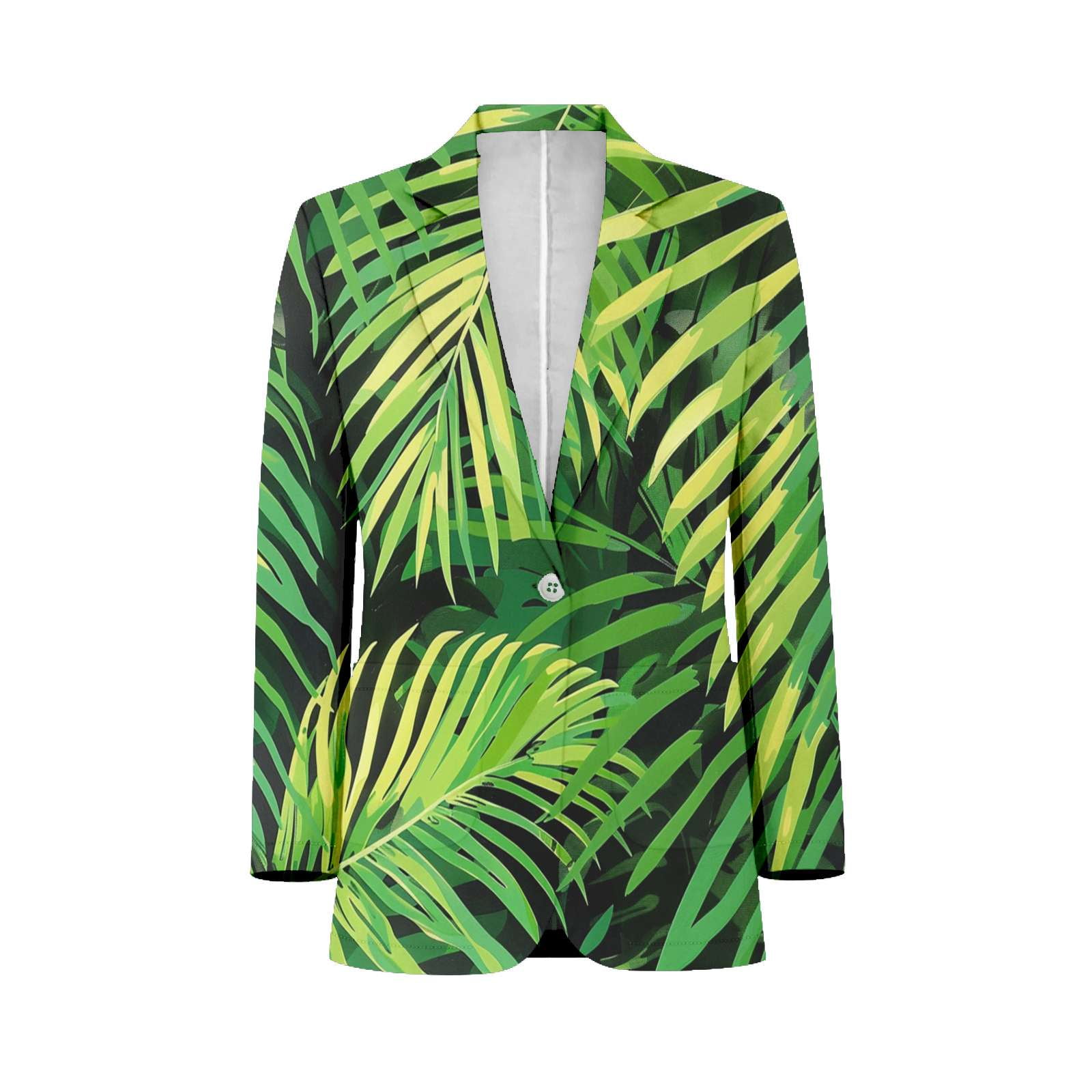 Palm Tropical Leaf Print Mens Suits Shawl Collar Slim Fit Suit Mens ...
