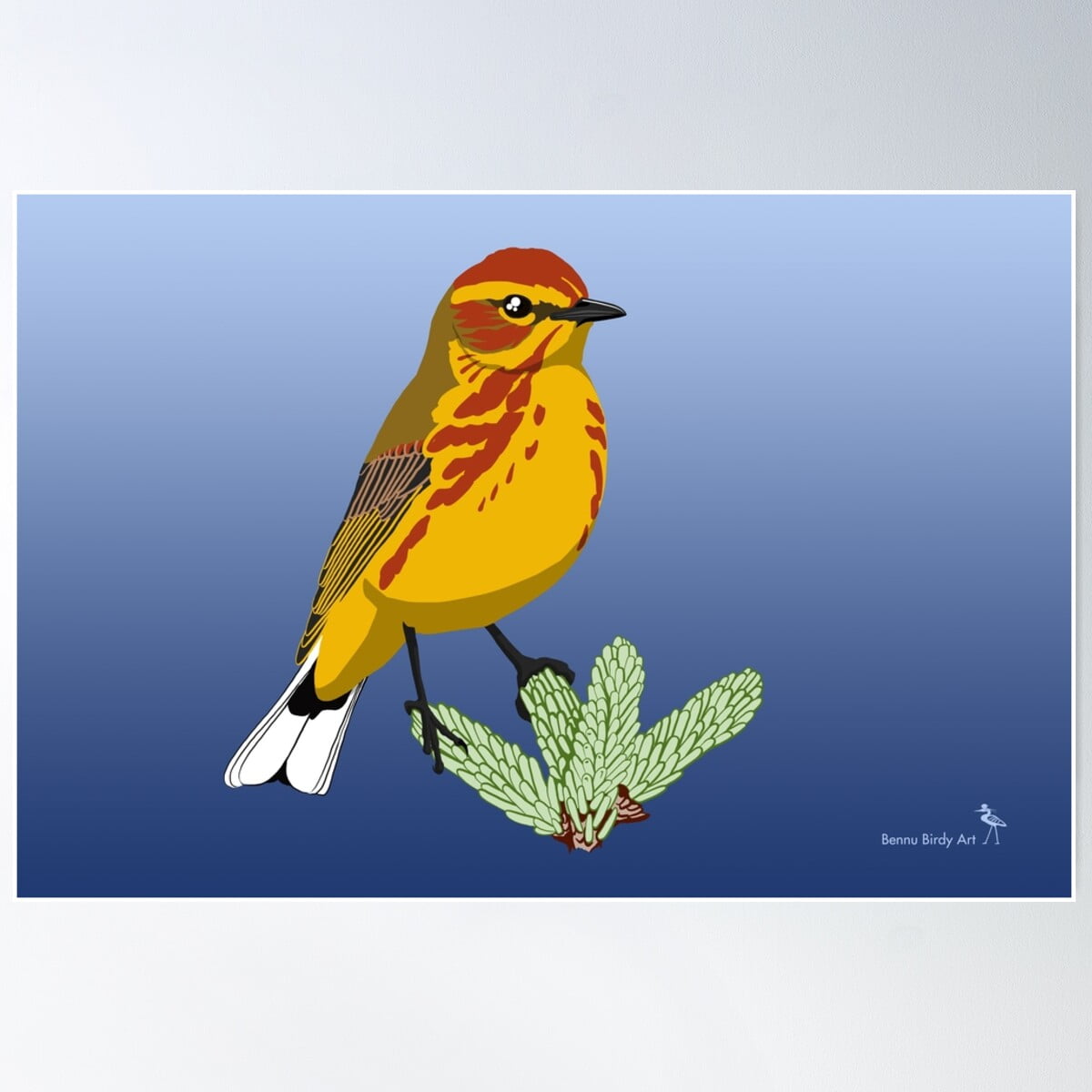 Palm Warbler Poster Wall Art, Modern Wall Decor For Living Room Bedroom ...