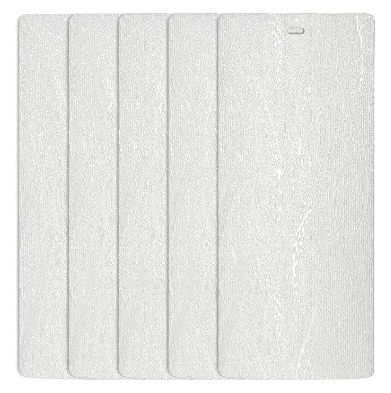 Palm White Vertical Blinds - 94.5" Textured Vinyl Slats - 5 Pack ...