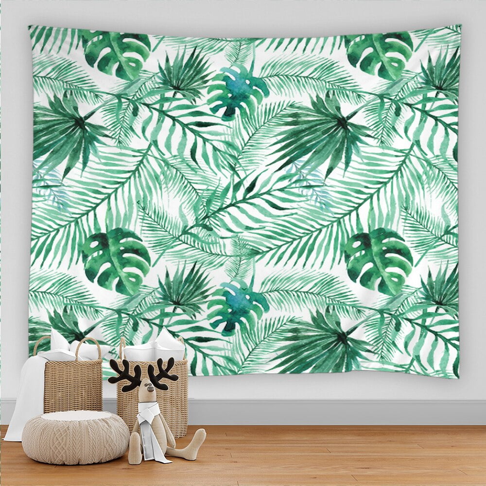 Palm leaf Green Plant Tapestry Plantain leaves Tropical Rainforest ...