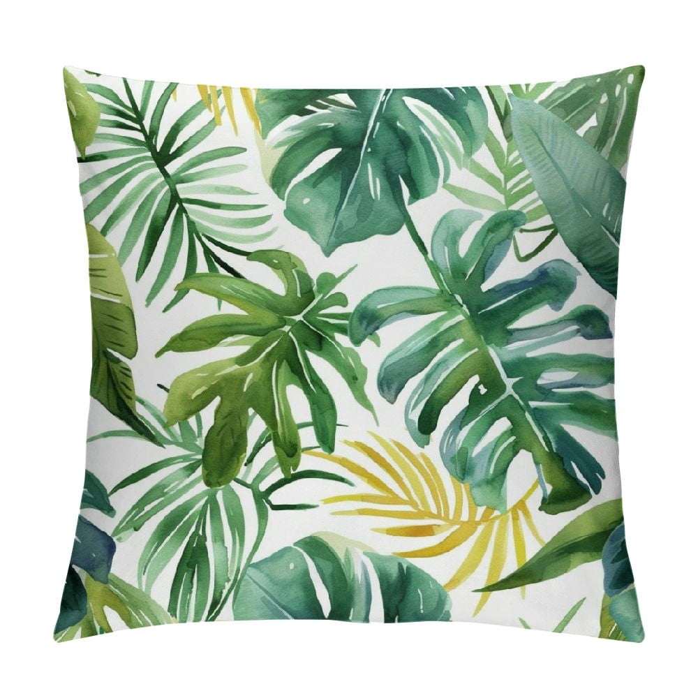 Palm leaves with lush branches and leaves, tropical jungle palm leaves ...