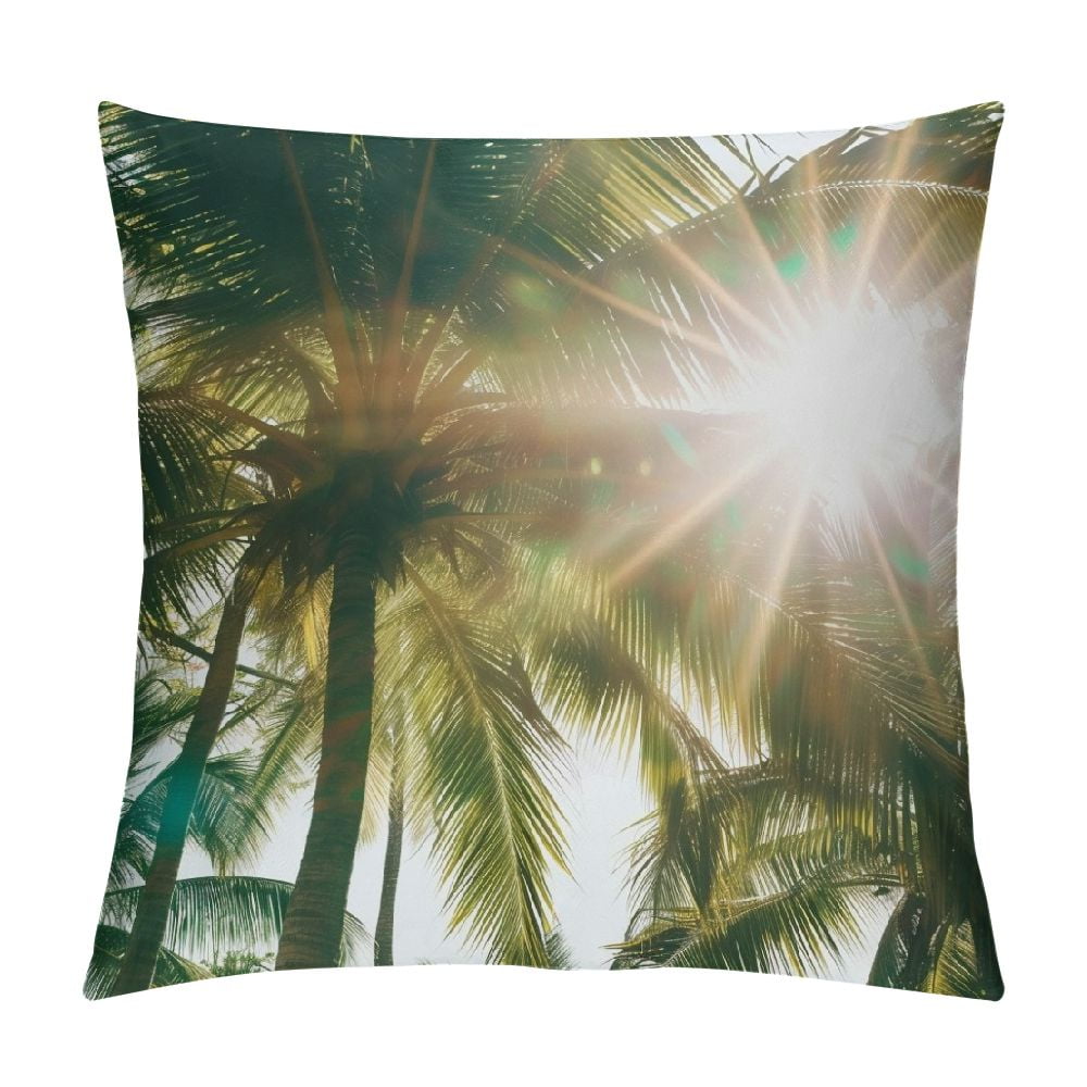 Palm leaves with lush branches and leaves, tropical jungle palm leaves ...