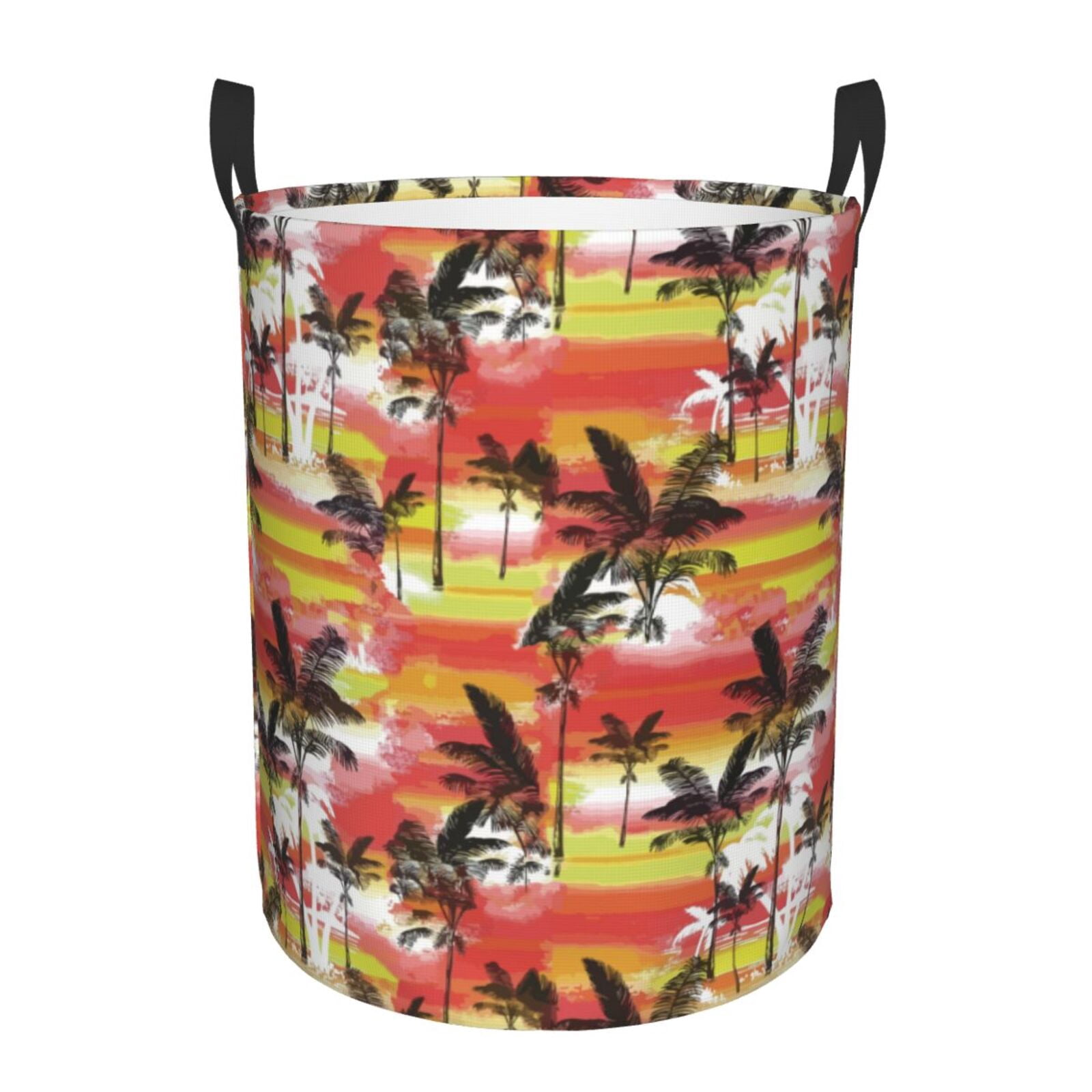 Palm tree_AE Laundry Basket with Handles - Freestanding Laundry Hamper ...