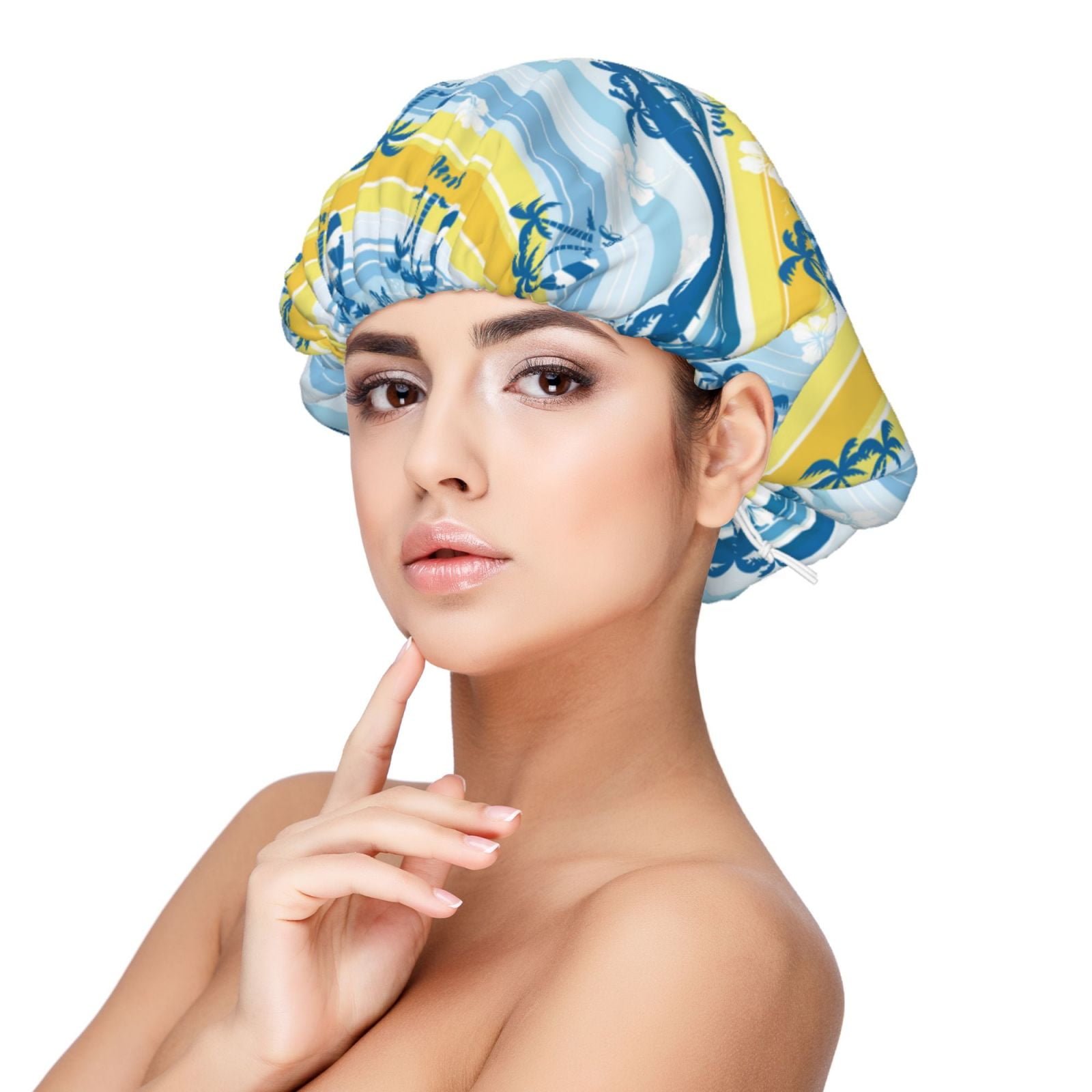 Palm tree_AH Silk Bonnet for Sleeping Women Men, Adjustable Elastic ...