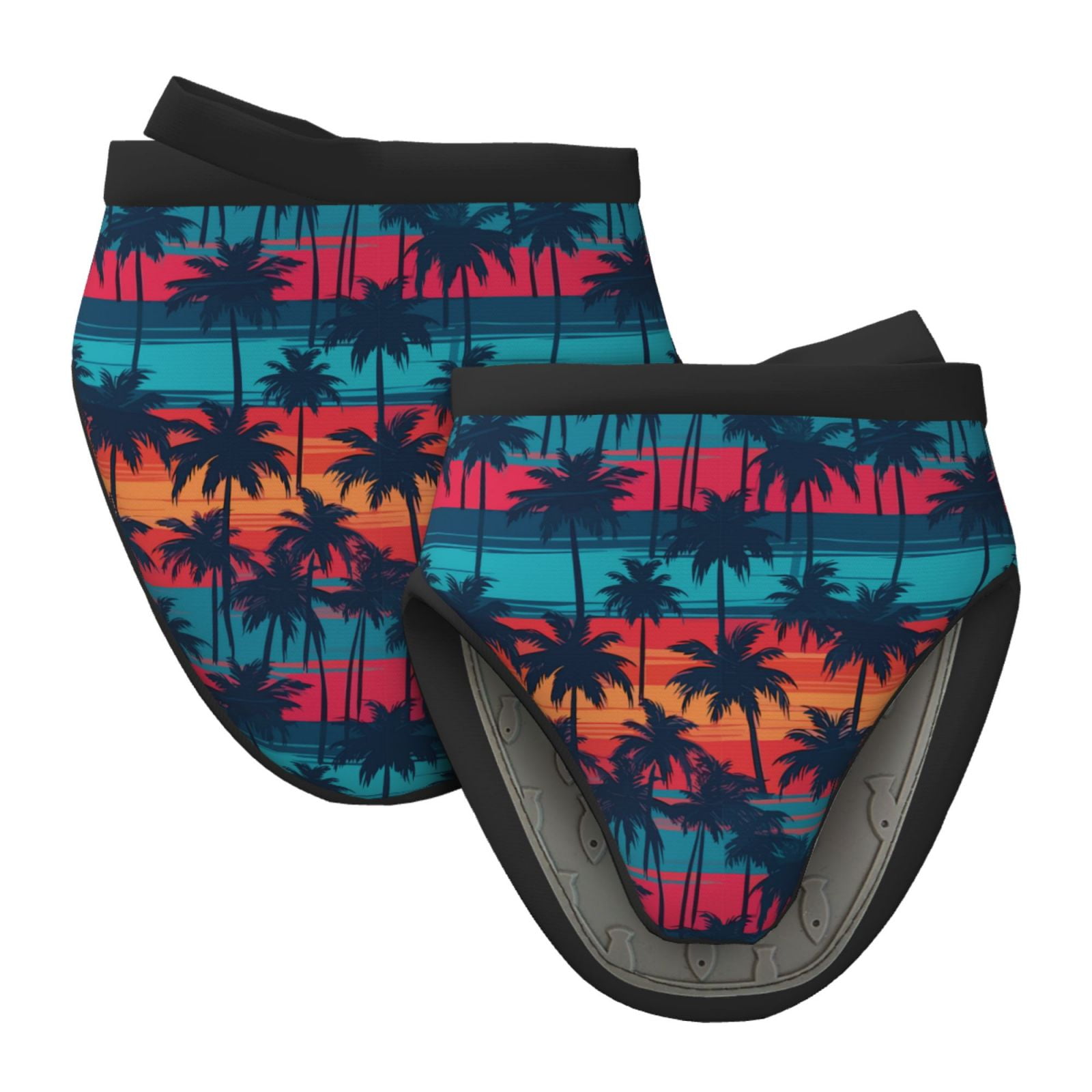 Palm tree_AN Oven Mitts Heat Resistant - Soft Lining Silicone Mini Oven ...