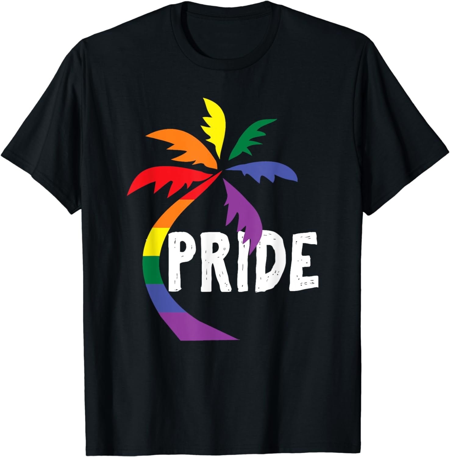 Palm tree Pride T-shirt for LGBTQ summer - Walmart.com