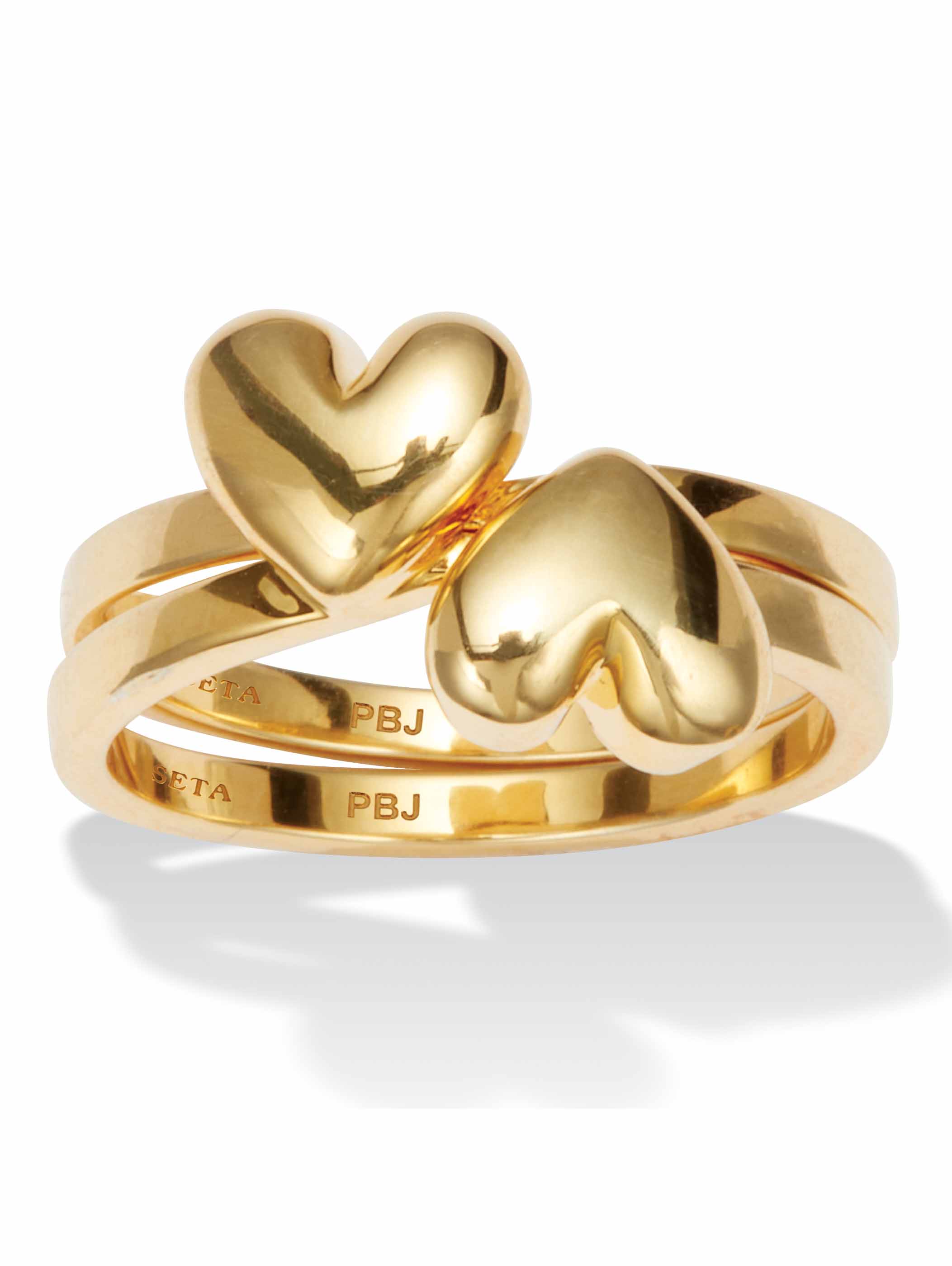 Primal Gold 14 Karat Yellow Gold Double Heart Toe Ring - Walmart.com