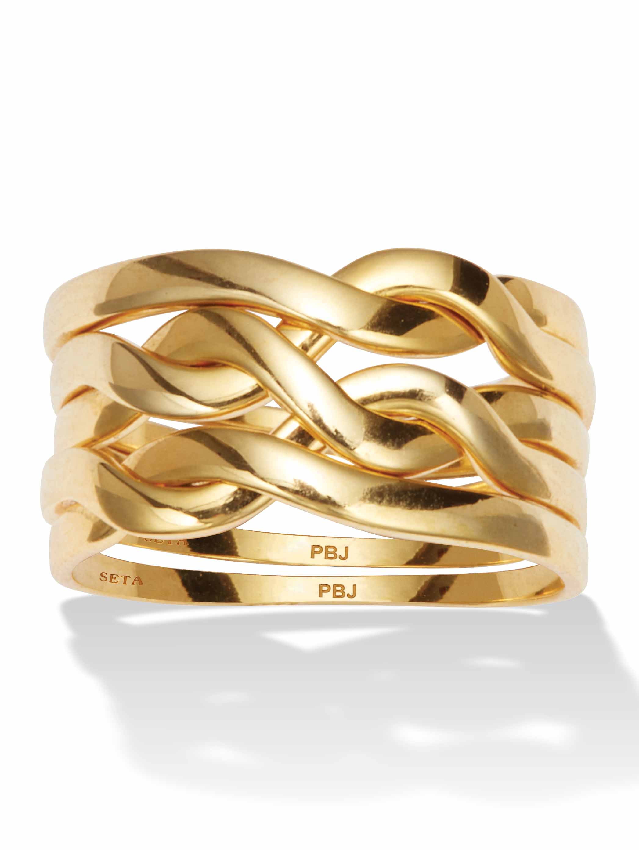 PalmBeach Jewelry 14k Yellow Gold-plated Puzzle Ring - Walmart.com