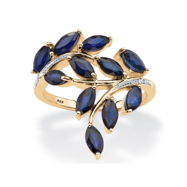 PalmBeach Jewelry 2 65 TCW Genuine Marquise-Cut Midnight Blue Sapphire ...
