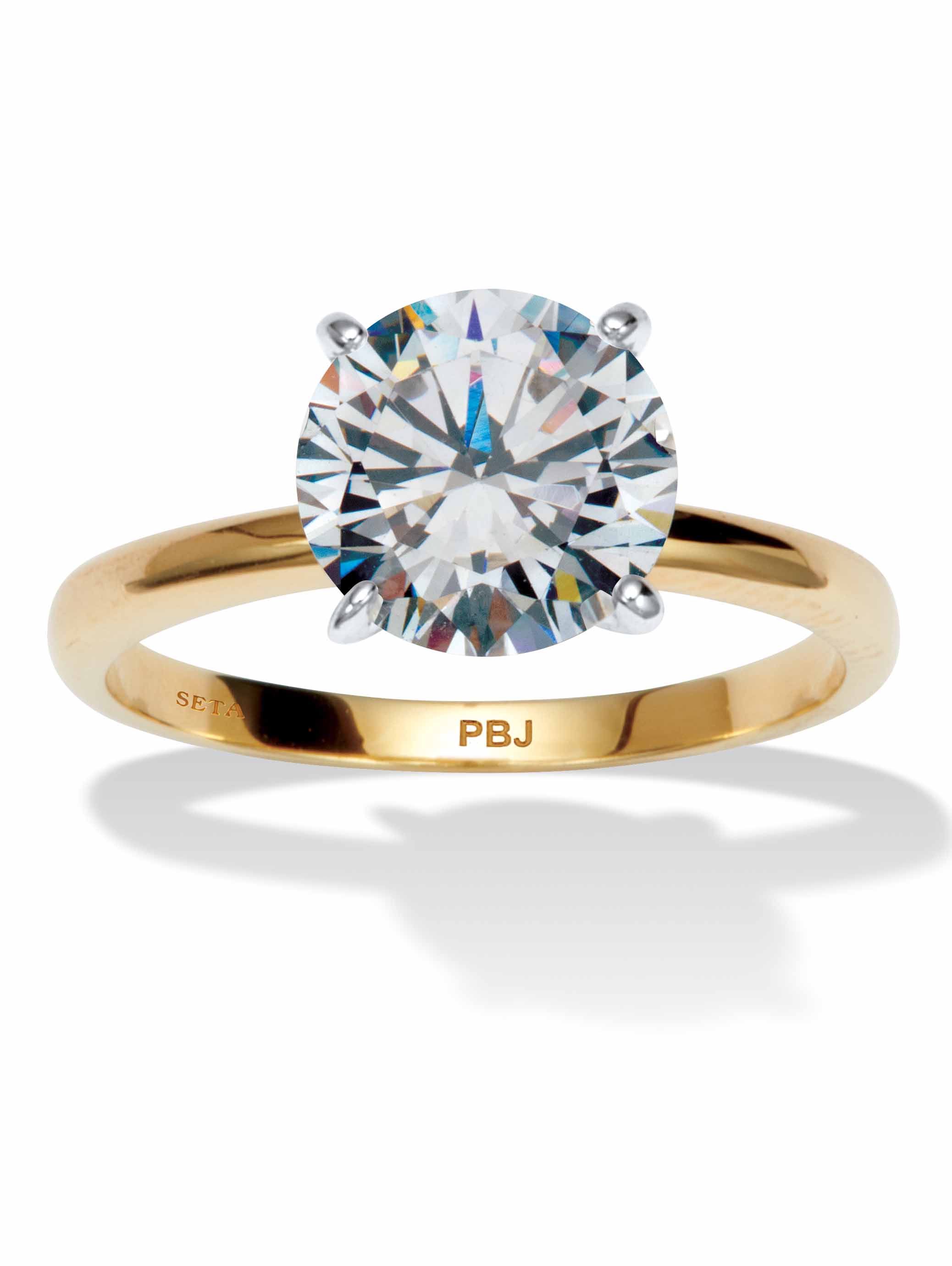 Solid 14k Yellow Gold Cubic Zirconia CZ Engagement Ring Size 11.5 ...