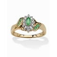 PalmBeach Jewelry .38 TCW Marquise-Cut and Round Genuine Emerald ...