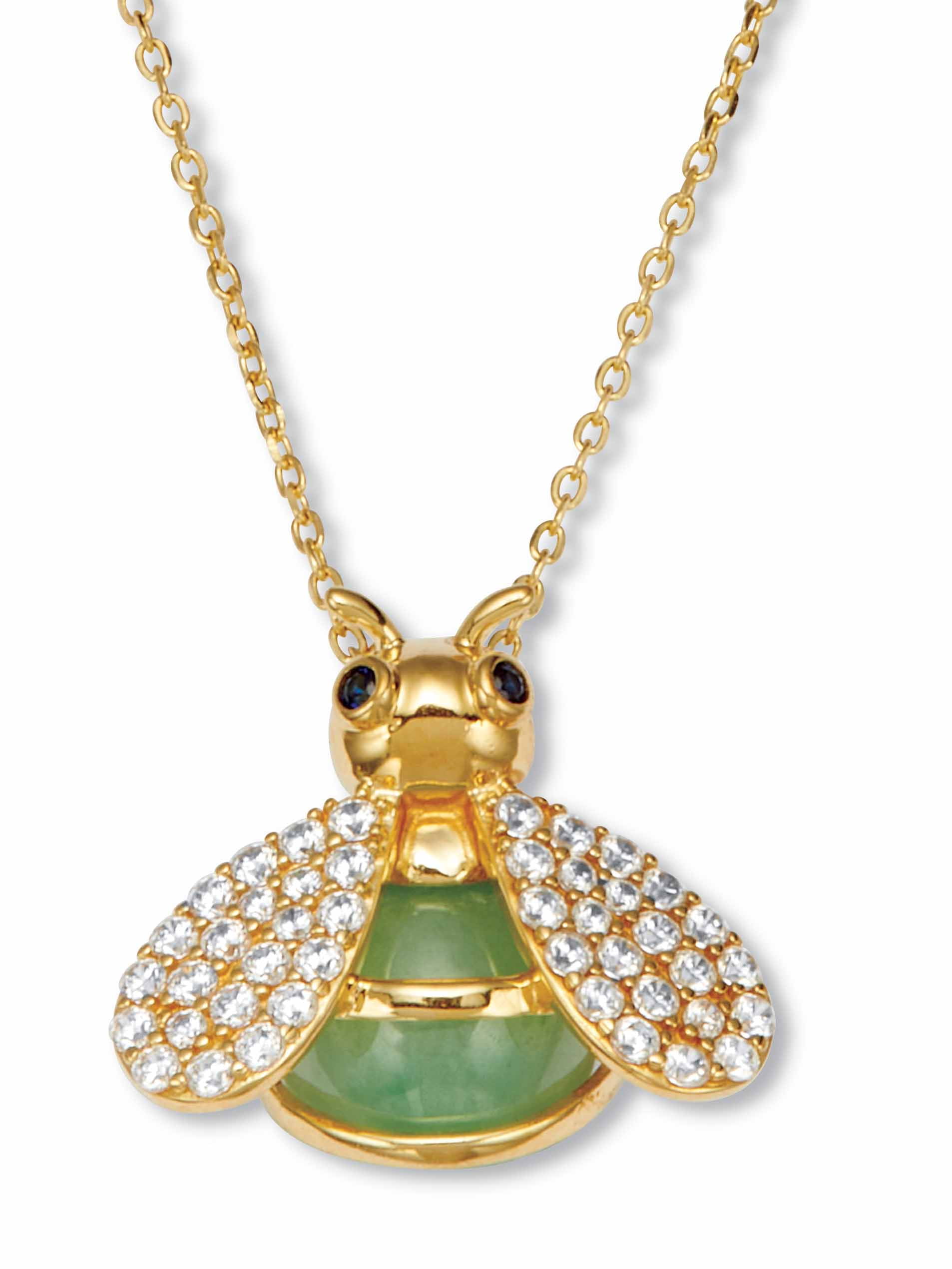 PalmBeach Jewelry .61 TCW Round Cut Cubic Zirconia Genuine Green Jade ...