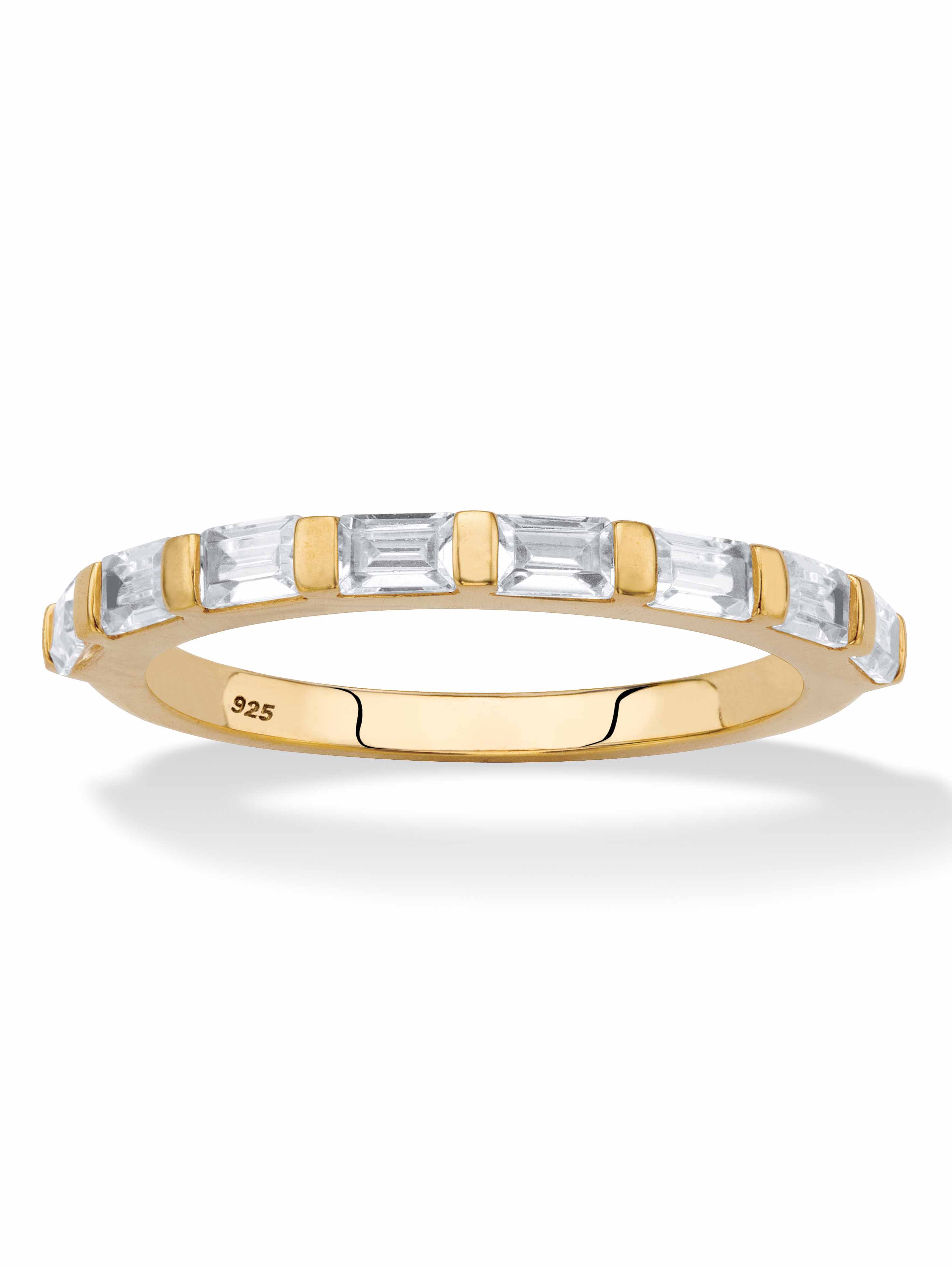 PalmBeach Jewelry Baguette-Cut White Cubic Zirconia Stackable Ring .80 ...