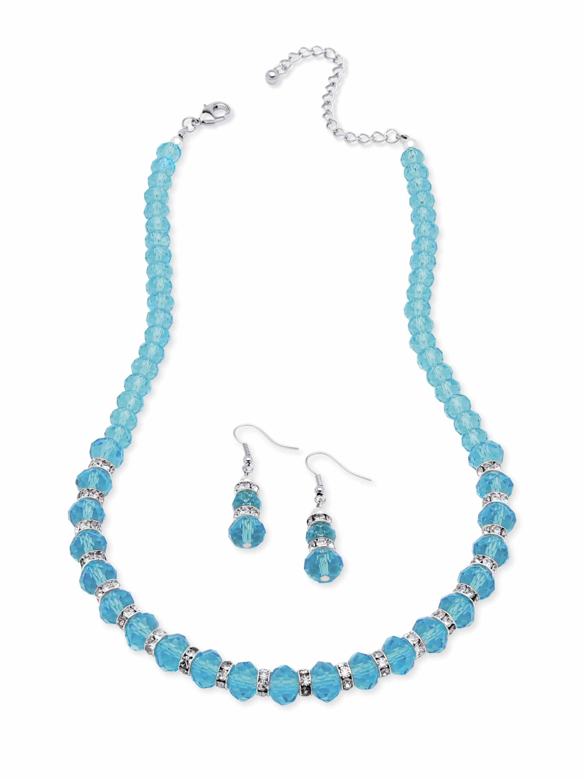 PalmBeach Jewelry Beaded Simulated Birthstone Necklace and Earrings Set ...