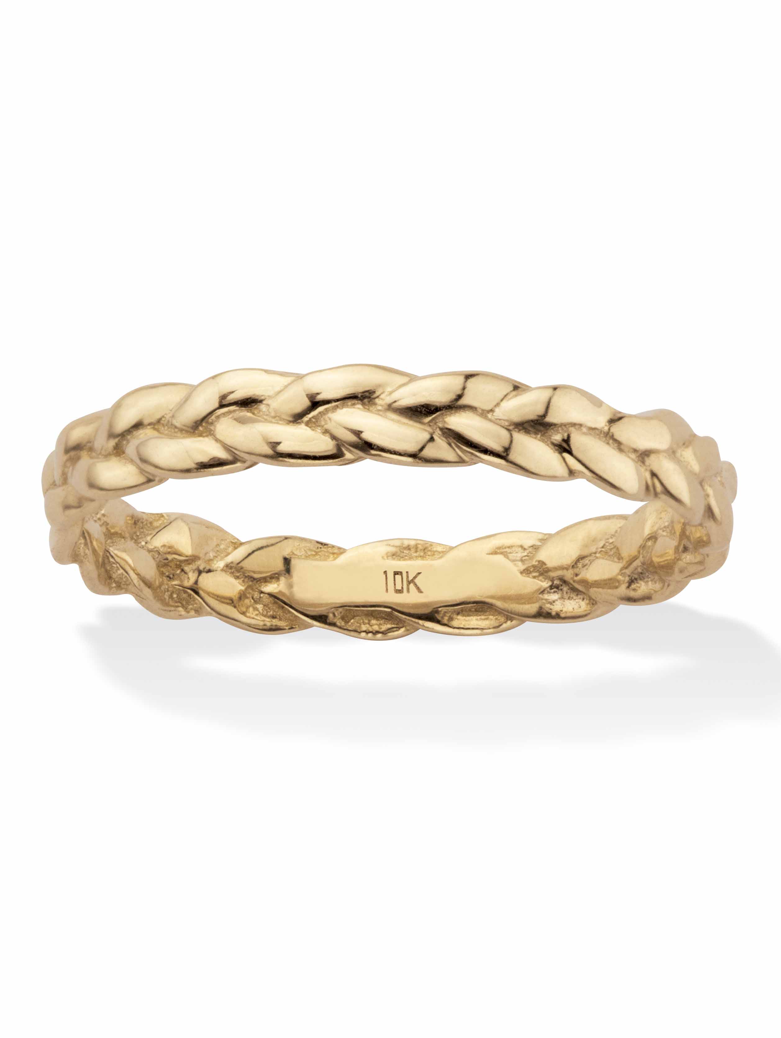 10K Gold 1.2mm Twisted Wire Pattern Stackable Band - Size 4 - Walmart.com