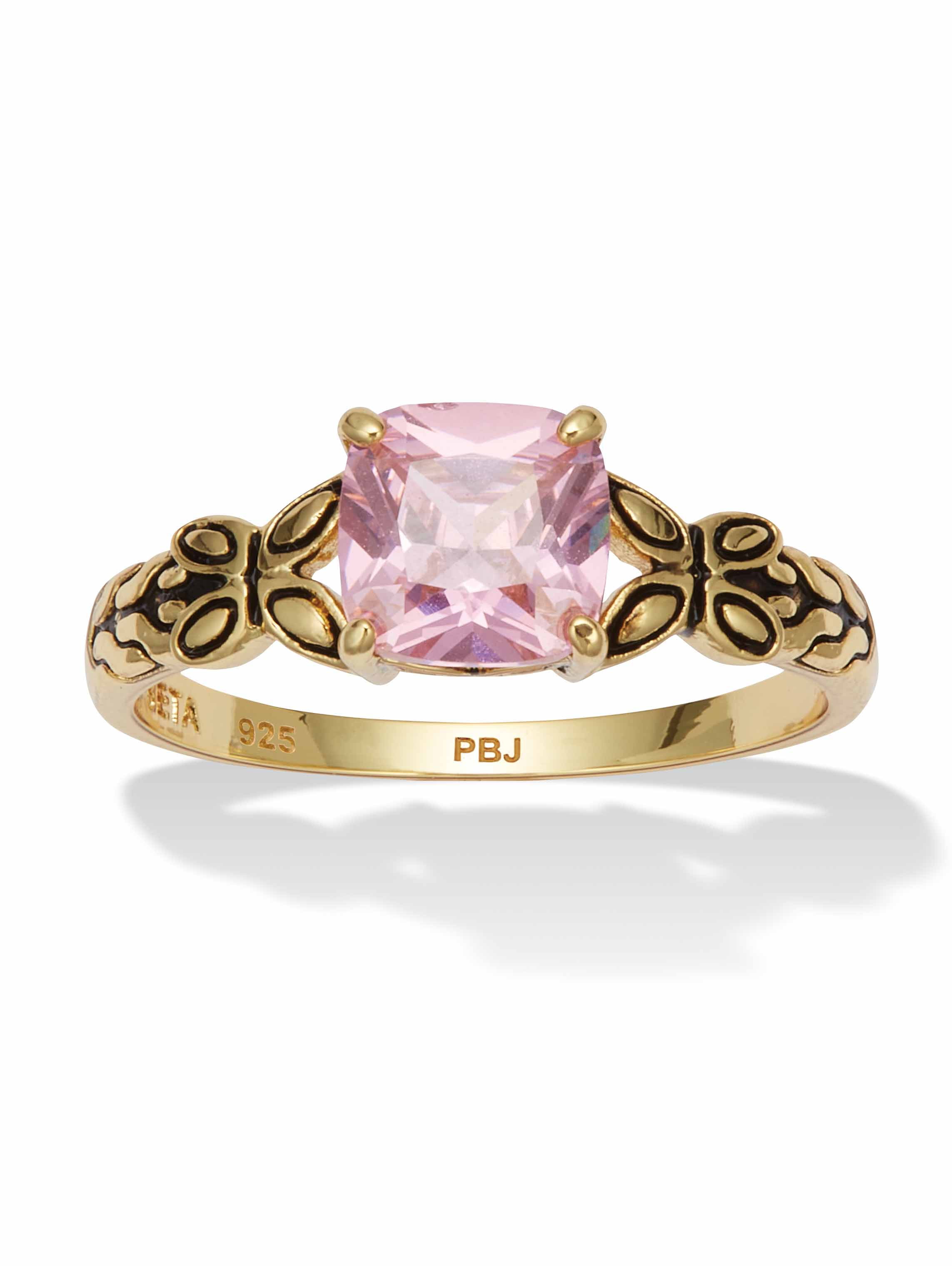 PalmBeach Jewelry Cushion-Cut Simulated Birthstone Butterfly and Scroll ...
