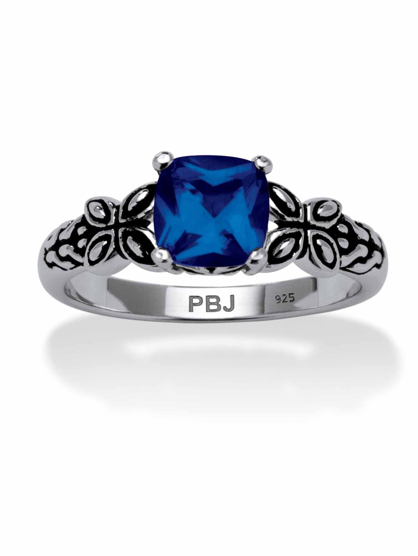 PalmBeach Jewelry Cushion-Cut Simulated Birthstone Butterfly and Scroll ...