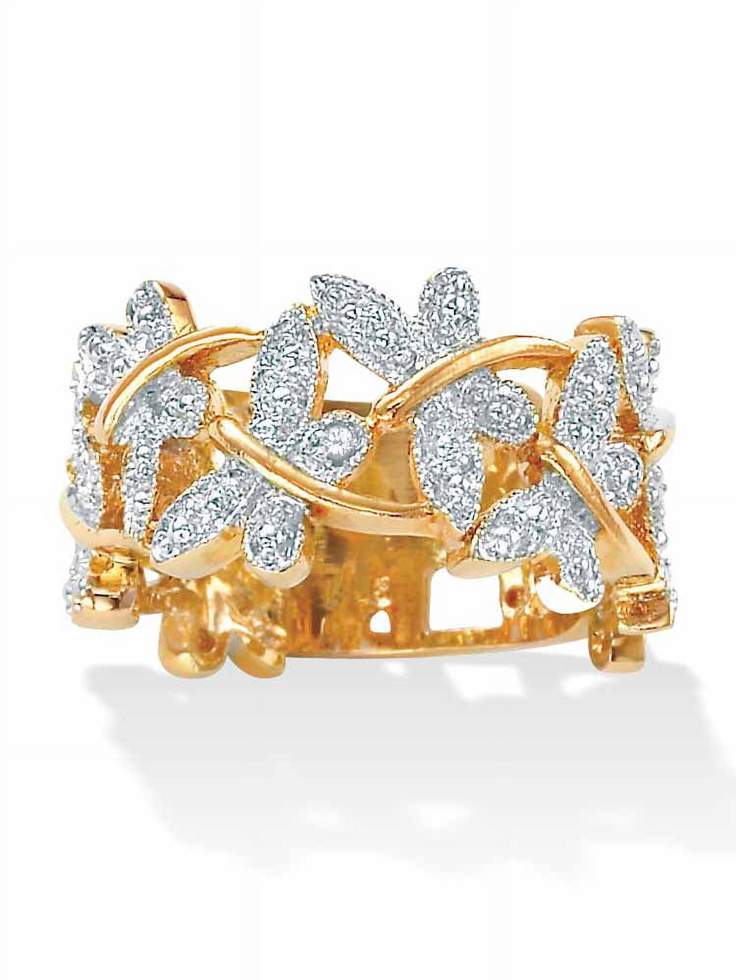 PalmBeach Jewelry Diamond Accent Butterfly Band in Gold-Plated or ...