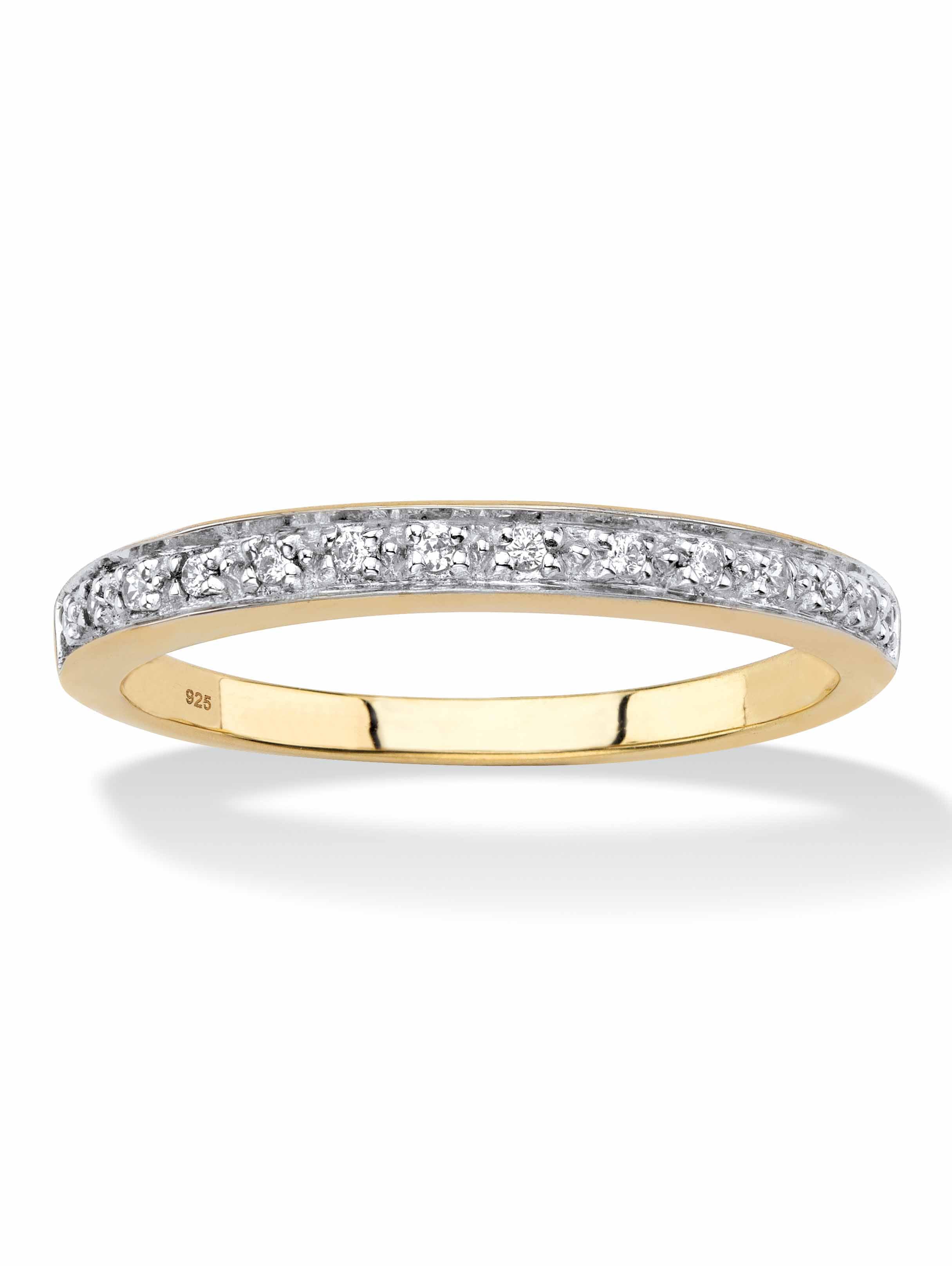 PalmBeach Jewelry Diamond Accent Single Row Ring Band in 18k Gold ...