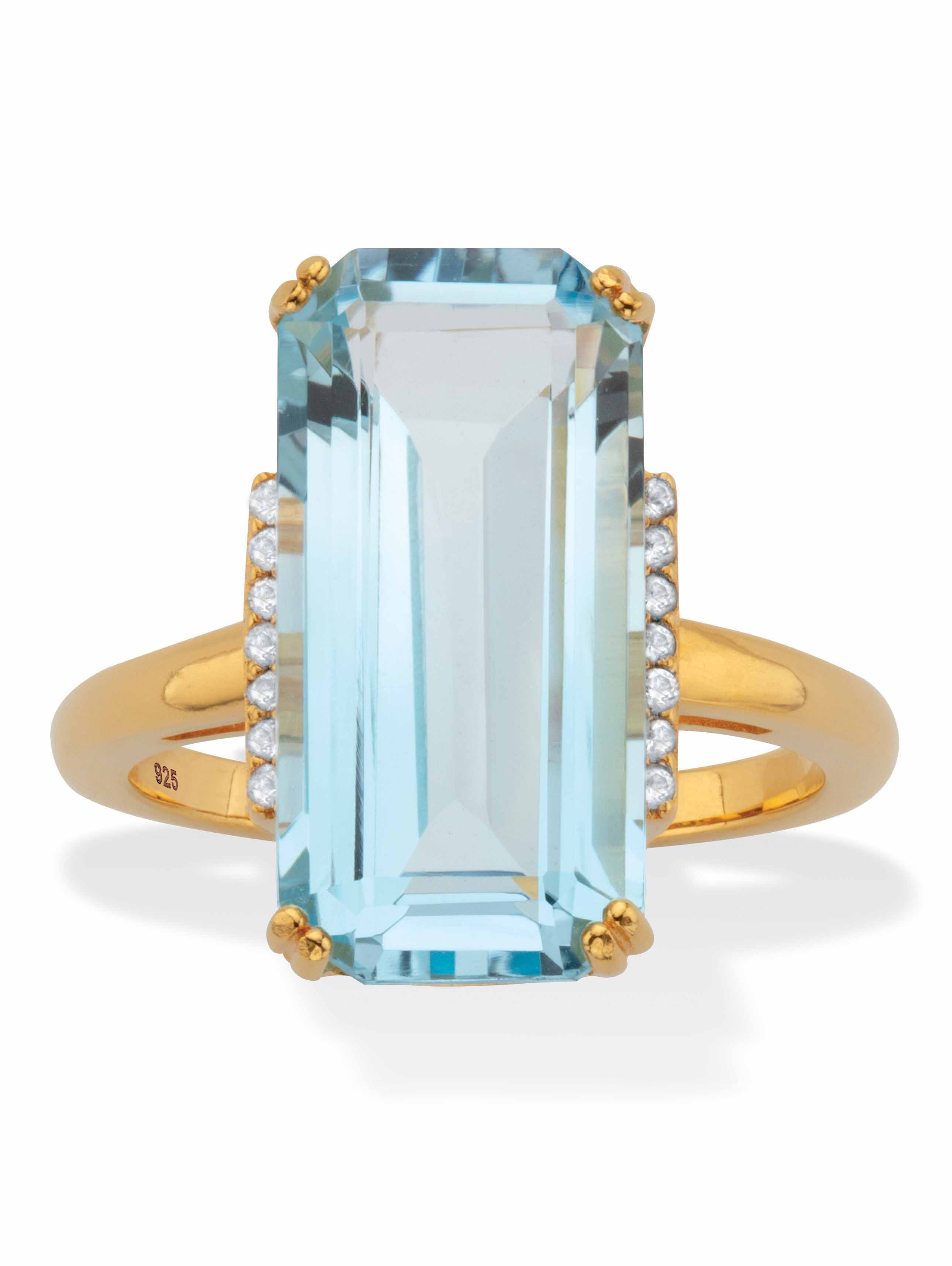 PalmBeach Jewelry Emerald-Cut Smoky Quartz Yellow Citrine or Black Onyx ...