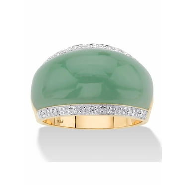 PalmBeach Jewelry Genuine Green or Black Jade Butterfly Ring in 14k or 10k Yellow Gold - Walmart.com