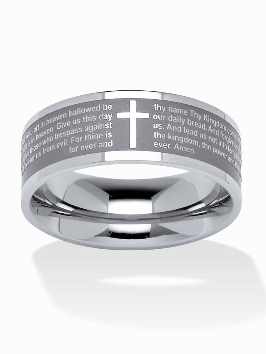 PalmBeach Jewelry Lord's Prayer Ring in Stainless Steel - Walmart.com