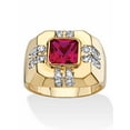 PalmBeach Jewelry Men's 1.78 TCW Square-Cut Simulated Ruby, Blue Spinel ...