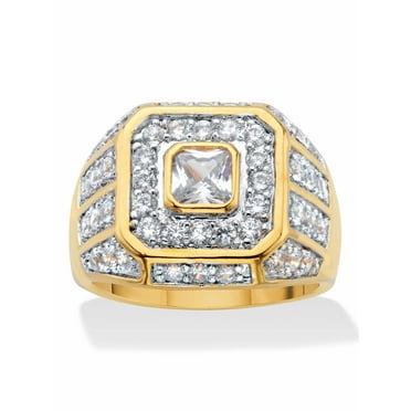 PalmBeach Jewelry Men's 2.33 TCW CZ Square-Cut and Round Octagon Grid ...