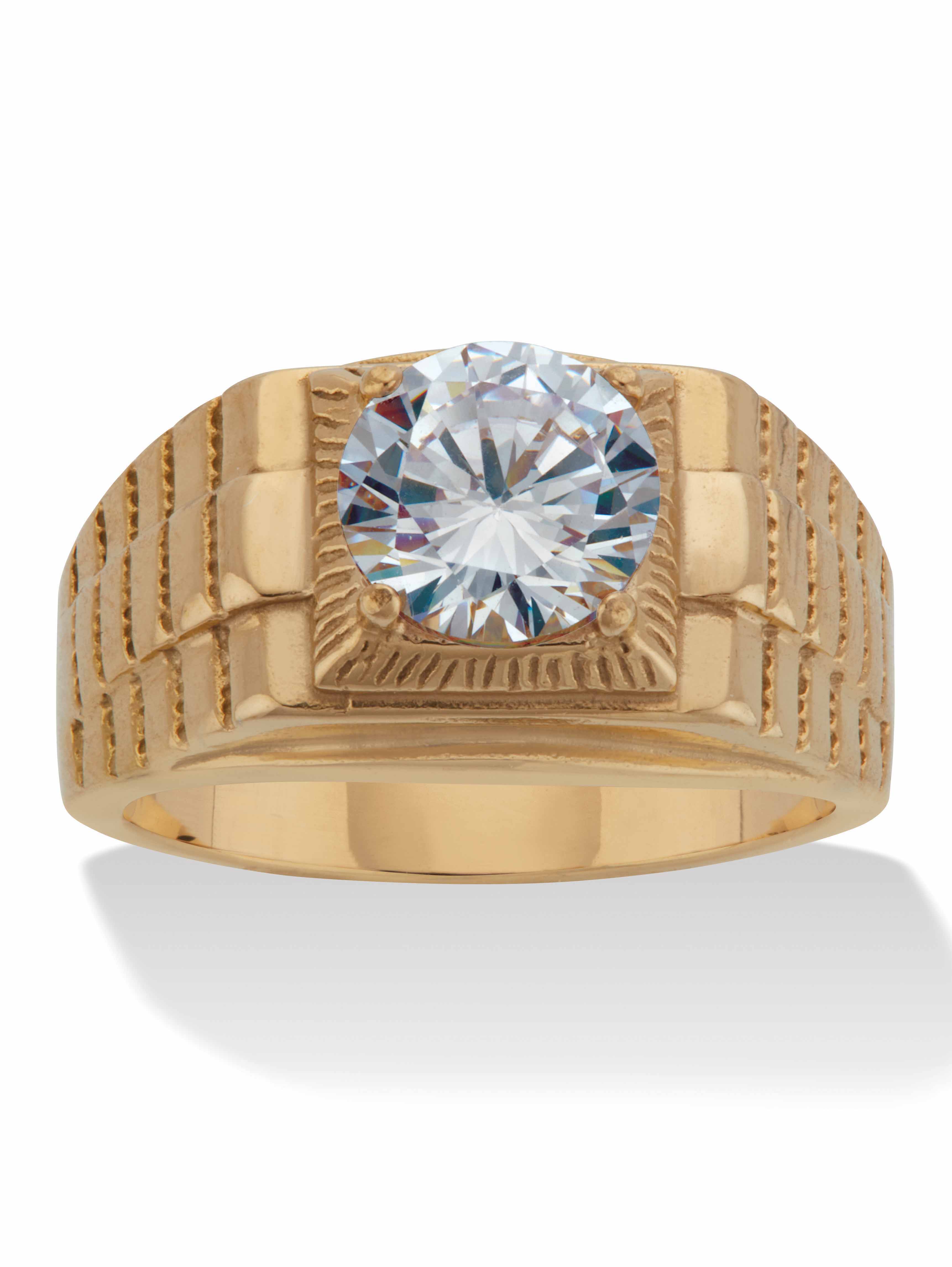 Split Band Gold Plated Stainless Steel Ring (22mm) - Walmart.com