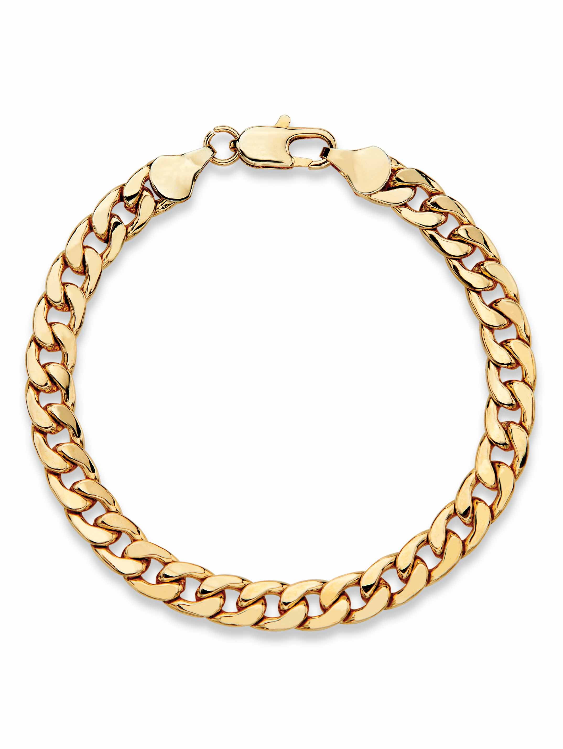 PalmBeach Jewelry Men's 8" Gold Ion-Plated Curb-Link Chain Bracelet (6 ...