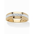 PalmBeach Jewelry Men's Diamond Accent Band in Platinum-Plated or 18K ...