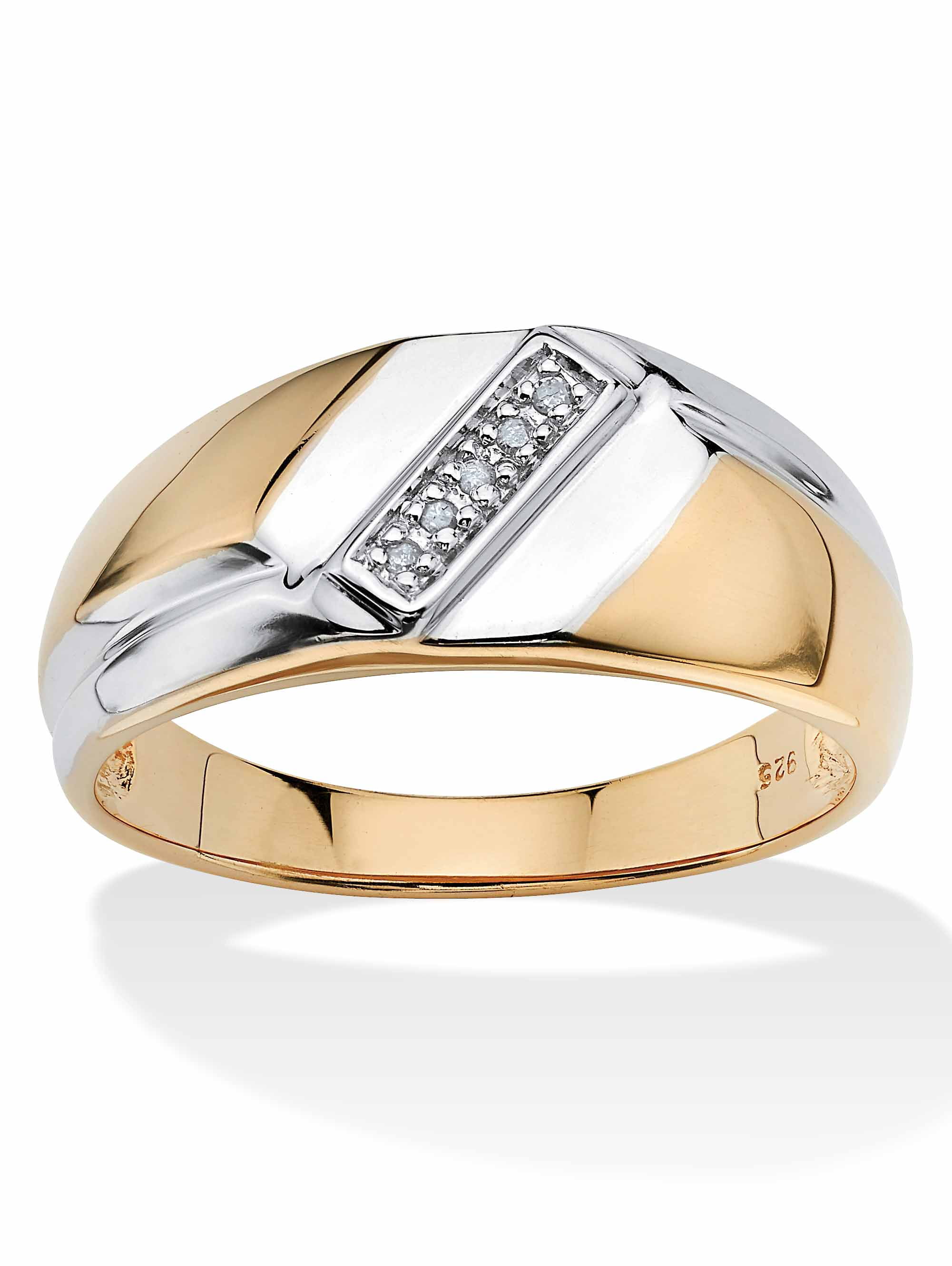 PalmBeach Jewelry Men's Diamond Accent Two-Tone 18k Gold-plated ...