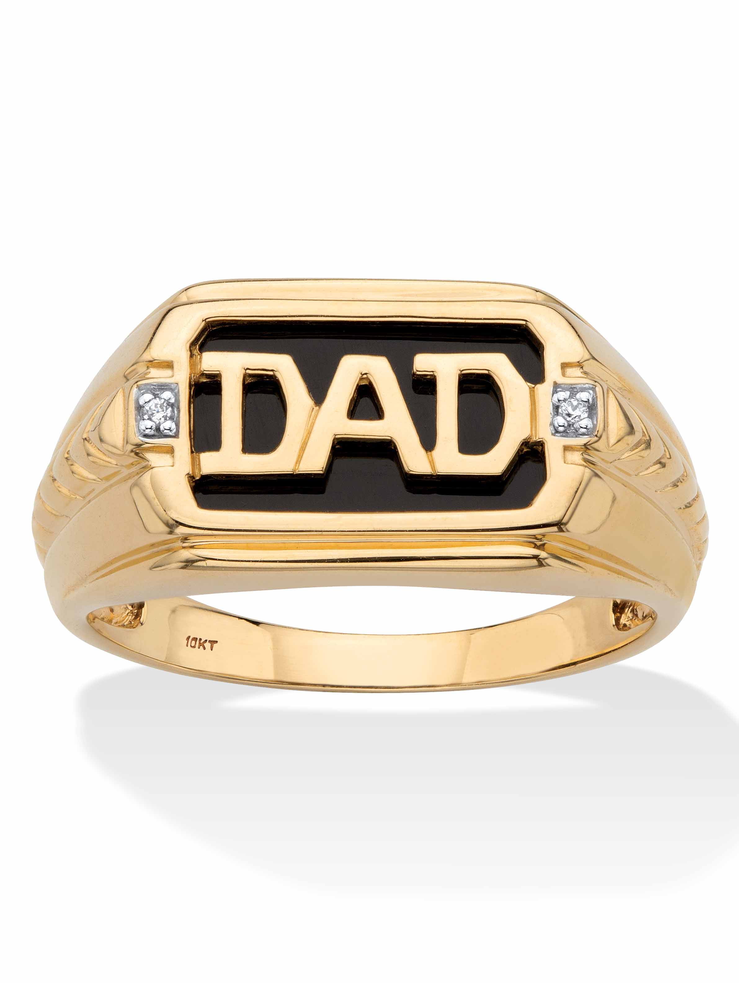 PalmBeach Jewelry Men's Emerald-Cut Genuine Onyx and Diamond Accent ...