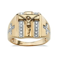 Men's Ring Cross Black Silver & Gold Stainless Steel Christian ...