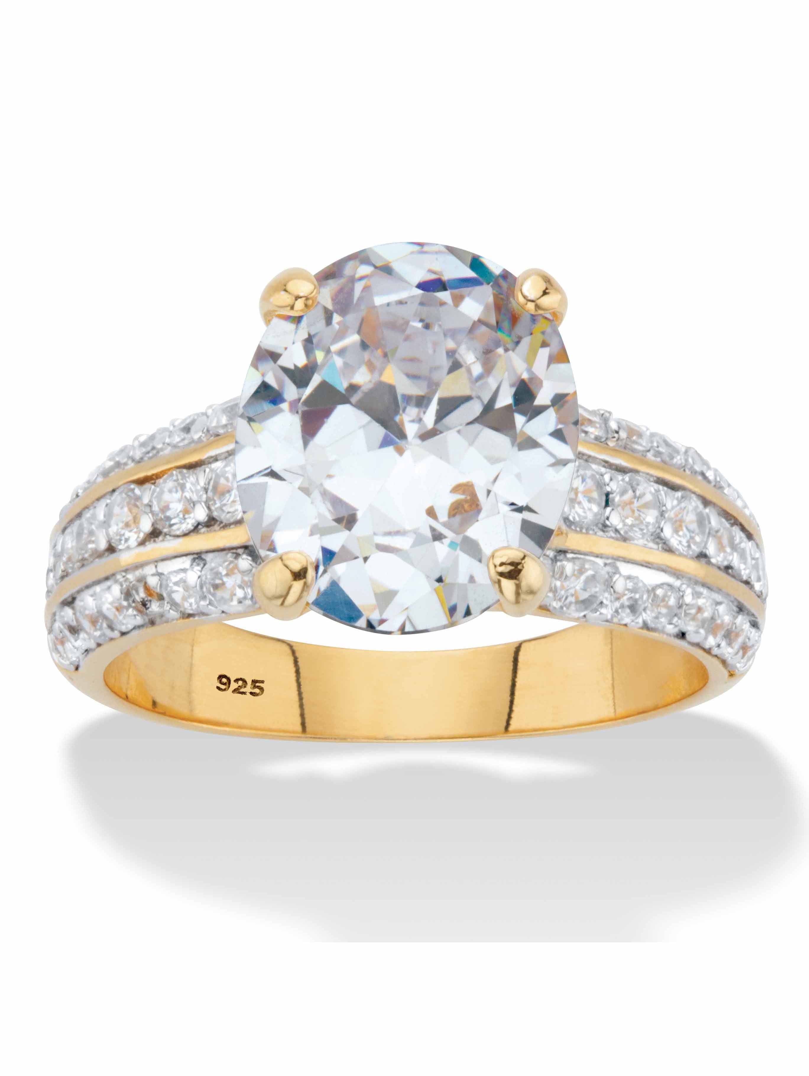 PalmBeach Jewelry Oval-Cut Cubic Zirconia Multi-Row Engagement Ring 5. ...