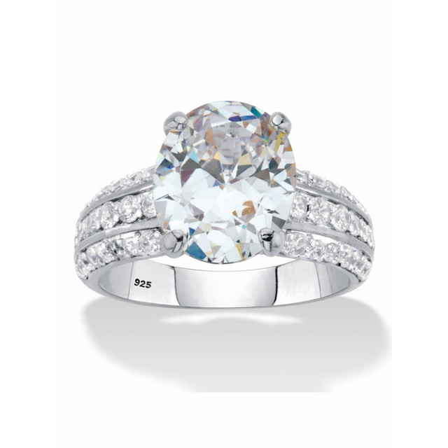 Palmbeach Jewelry Oval Cut Cubic Zirconia Multi Row Engagement Ring 5